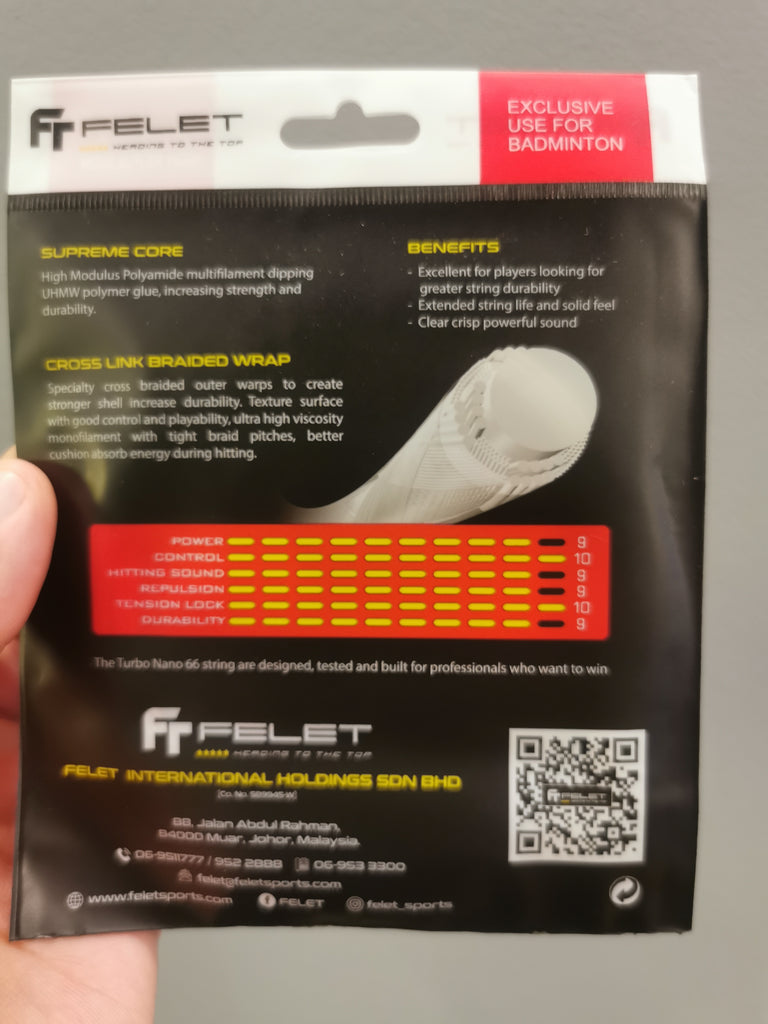 Felet Ultramax Turbo Nano 66 Plus Badminton String | badminton racket ...