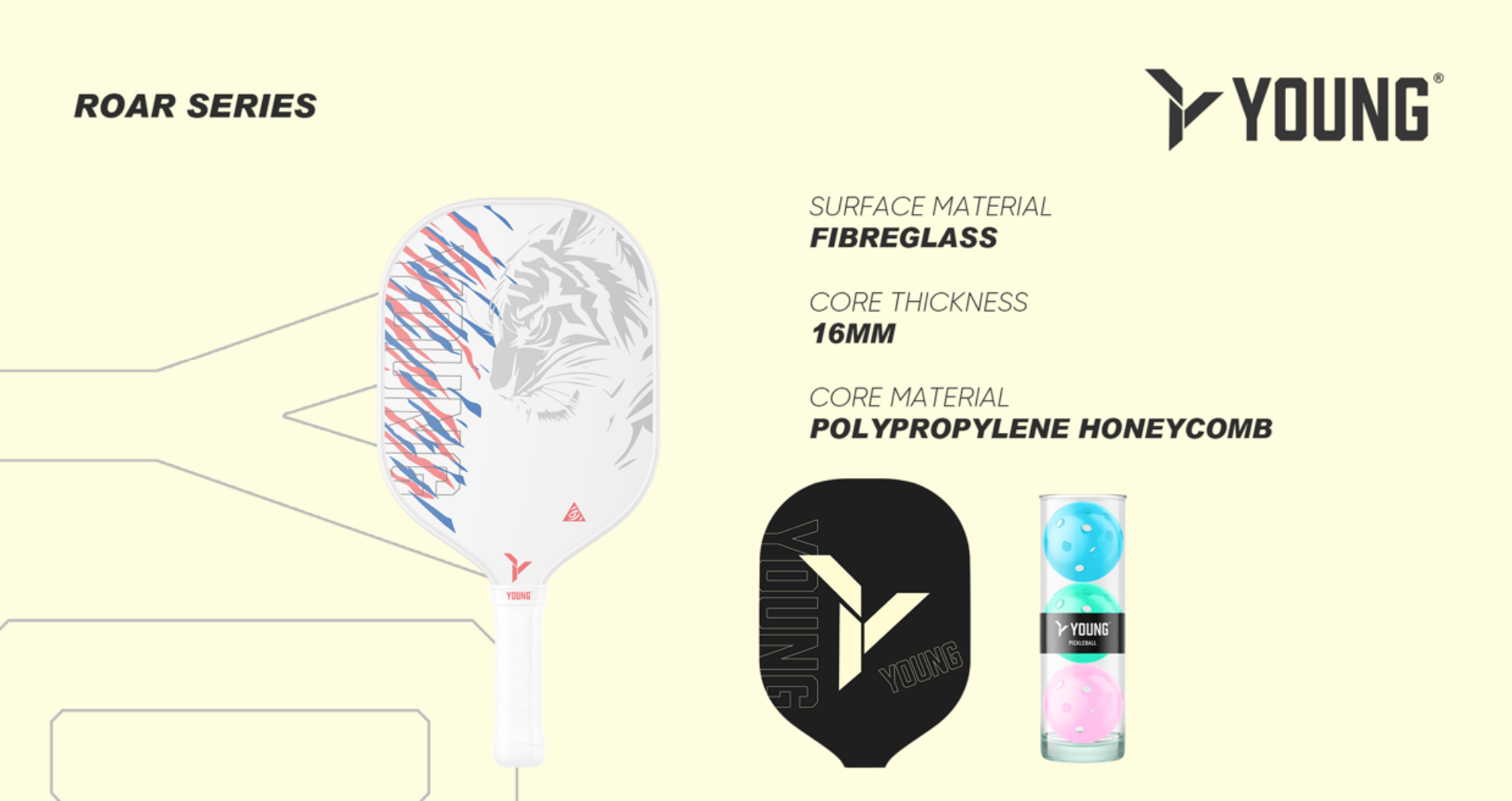 Young 16mm Fibreglass Designer Pickle Ball Bats | badminton racket review