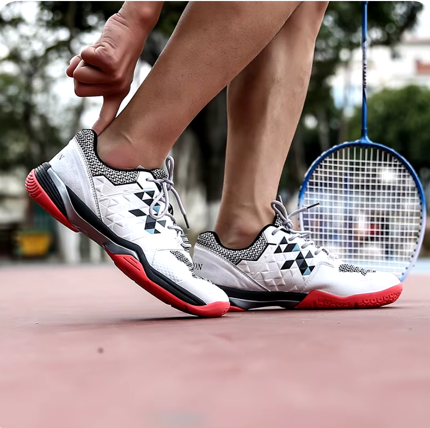 Badminton Value Shoes - Unisex - White/Red - Medaron | badminton racket ...