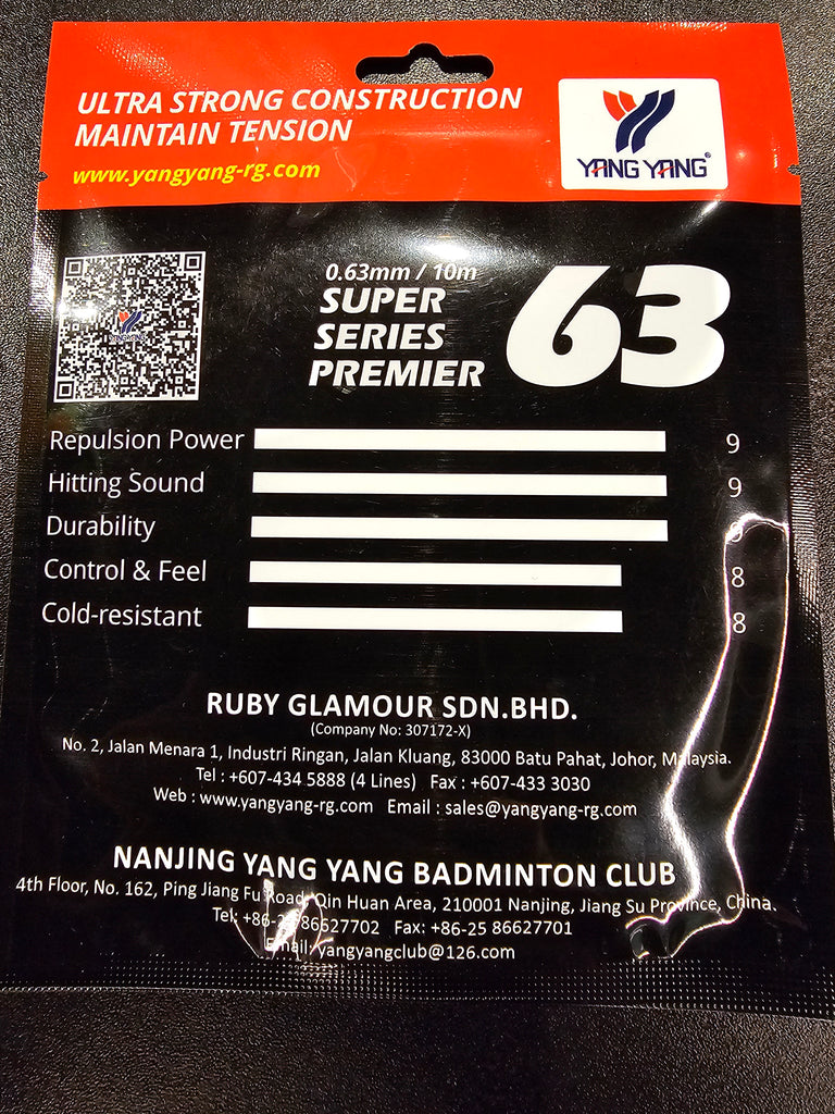 YANG YANG Super Series Premier 0.63mm Badminton Racket String ...