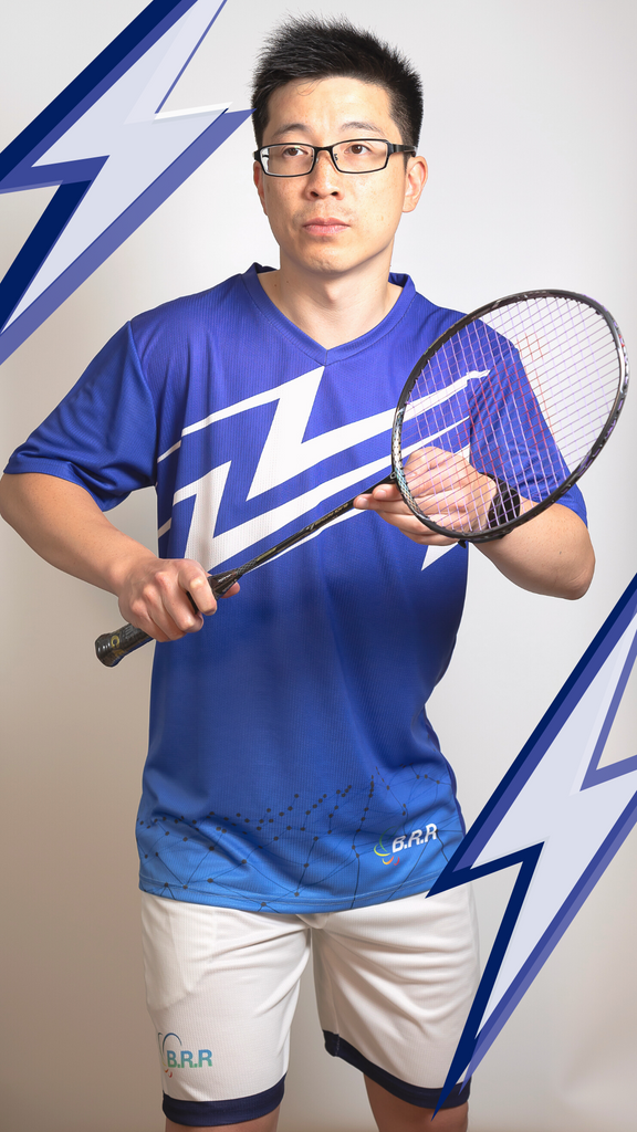 Thunderbolt Blue BRR - Badminton/Tennis/Squash T-Shirt and Shorts ...